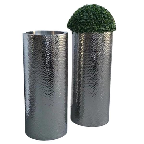 Quality Hammered Pattern Aluminum Flower Pot Rust Proof For Home & Garden for sale