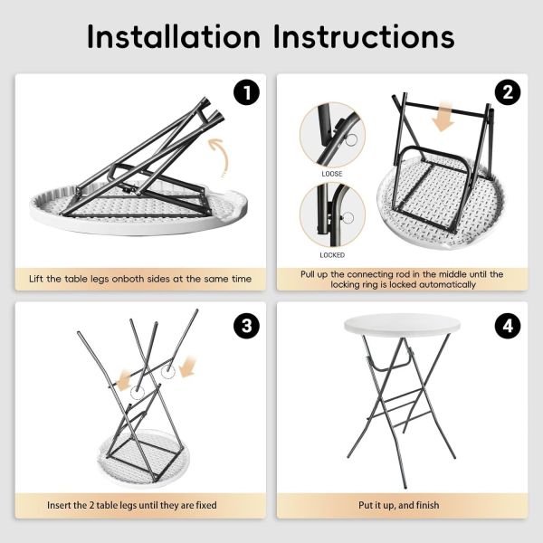 Quality Indoor Outdoor Gathering High Top Table Bar Height Folding Table for Bar for sale