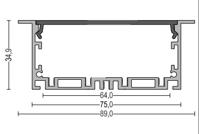 Quality 35mm 6063 T5 Recessed Aluminium Led Channel For Home for sale