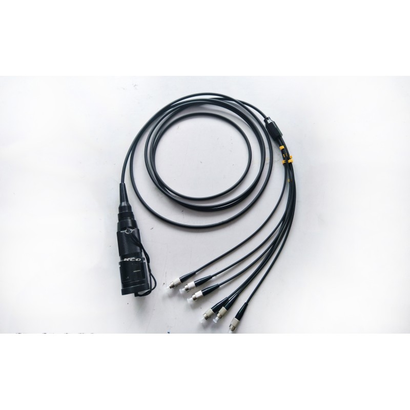 Waterproof fiber optic connector close-up view