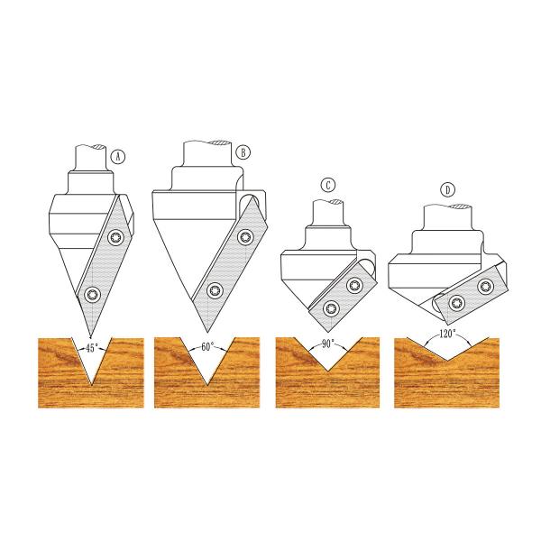 Quality 90 Deg 120 Deg V Groove Carbide Insert Router Bit Sub Micro Grain Carbide Grade for sale