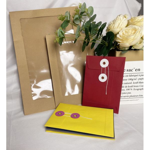 Quality 180gsm Coloured Paper String Envelope Logo Printing for Office Business for sale