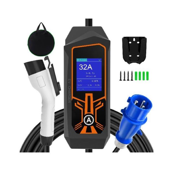 Quality 3.5kw 7kw 11kw Portable EV Charger With Interchangeable Plug Type2 Type1 for sale