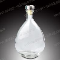 Quality Oval Shape Clear 750ml Spirits Whiskey Glass Bottle for sale