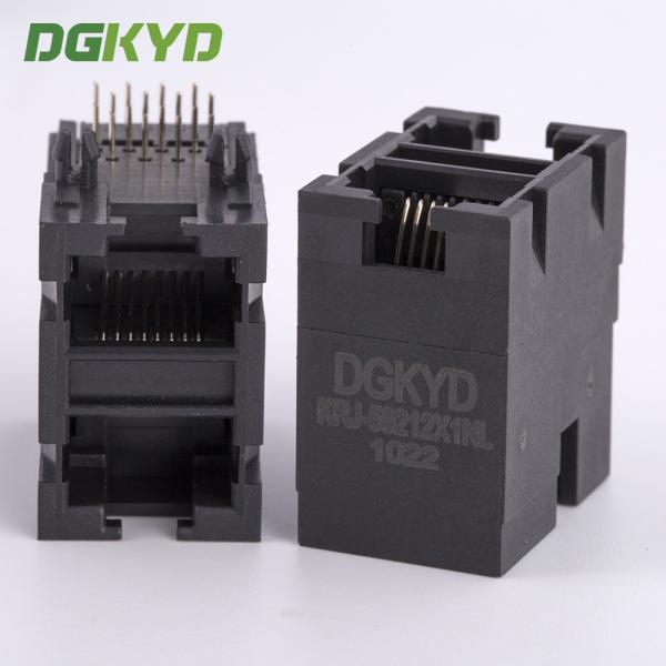 Quality 10/100 BASE Stack 2x1 Dual Port RJ45 Female Jack Double Deck Ethernet Socket for sale