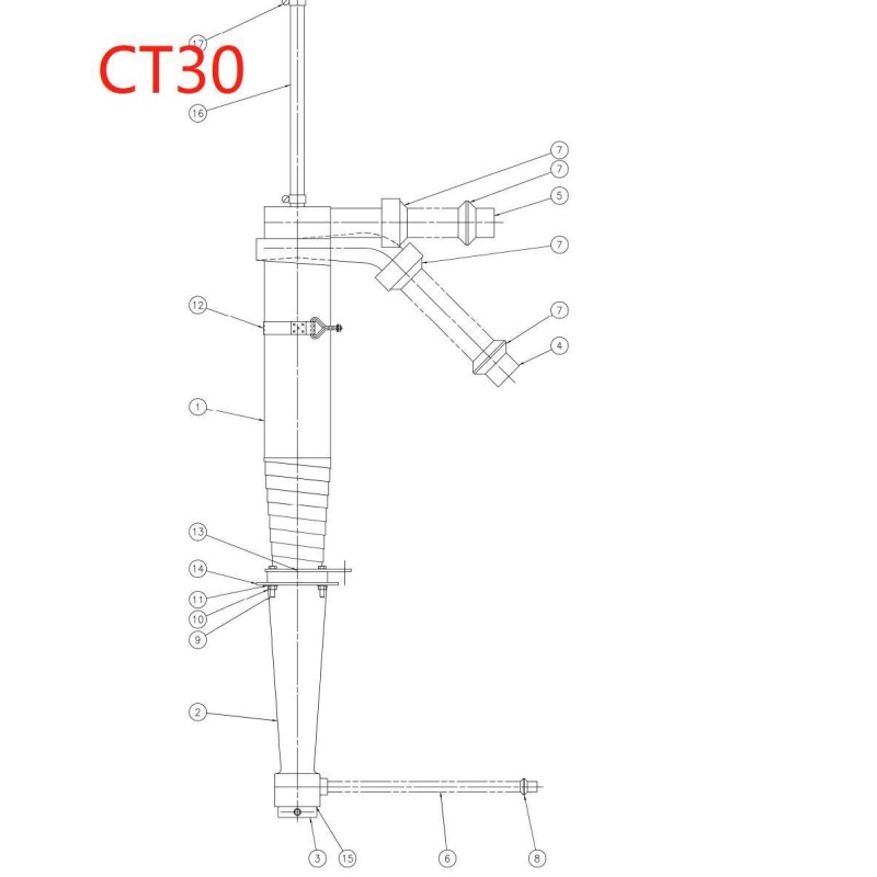 CT30 CT60 Low Consistency Cleaner for Paper Making Machine Equipment