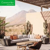 Quality Modern Patio Furniture Aluminum Frame Garden Sofa Set for Outdoor Double Seating for sale