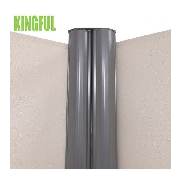 Quality Double Retractable Patio Side Screen Awning with Manual Operation Polyester for sale