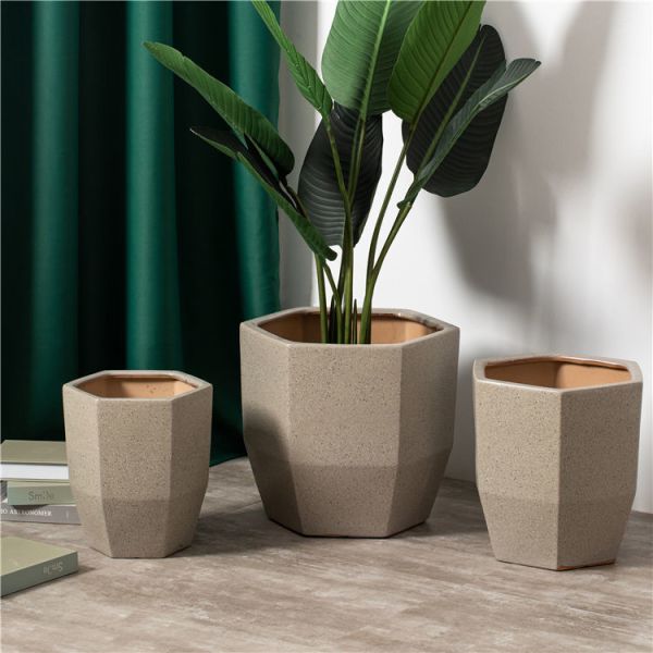 Quality Hot Sale Big Indoor Outdoor Decorative Floor Planter Garden Pot Custom Ceramic Flower Pot Set for sale