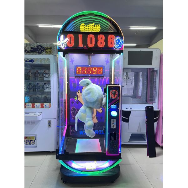 Quality Playfun Scissor Cut Prize Machine 10S Time Challenge Machine Coin Operated Big for sale