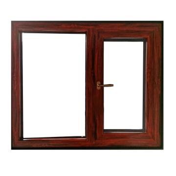 Quality Horizontal Brown Woodgrain Upvc Windows Opening Swing for sale