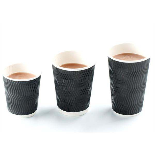 Quality 400ml PLA Sturdy Durable Corrugated Paper 12oz Ripple Cups With Lids for sale