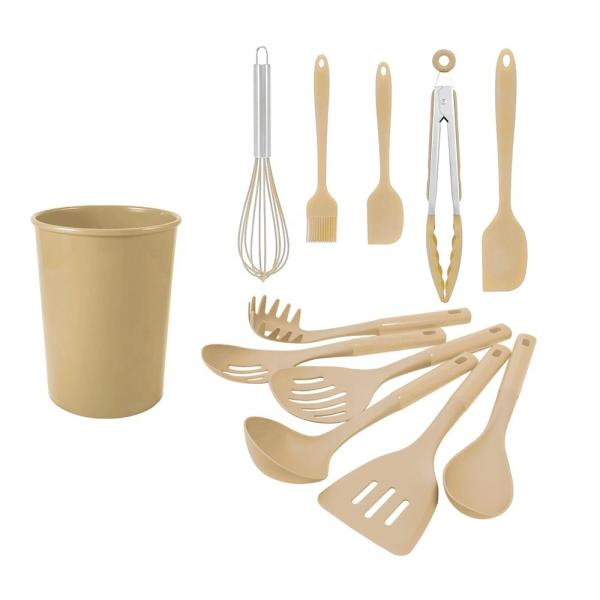 Quality 12 Pcs Kitchenware Cocina Cookware Utensil Set with Wooden Handles and ISO9001 for sale