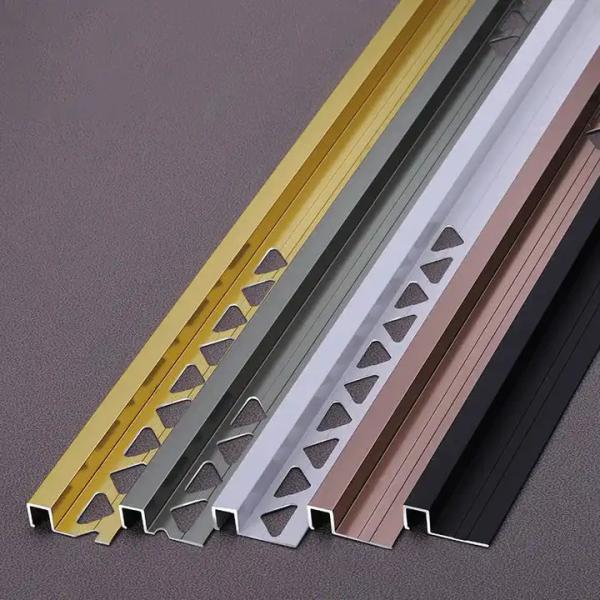 Quality Wall Floor Aluminium Tile Strip Corner Protect Decoration Edging Trim for sale
