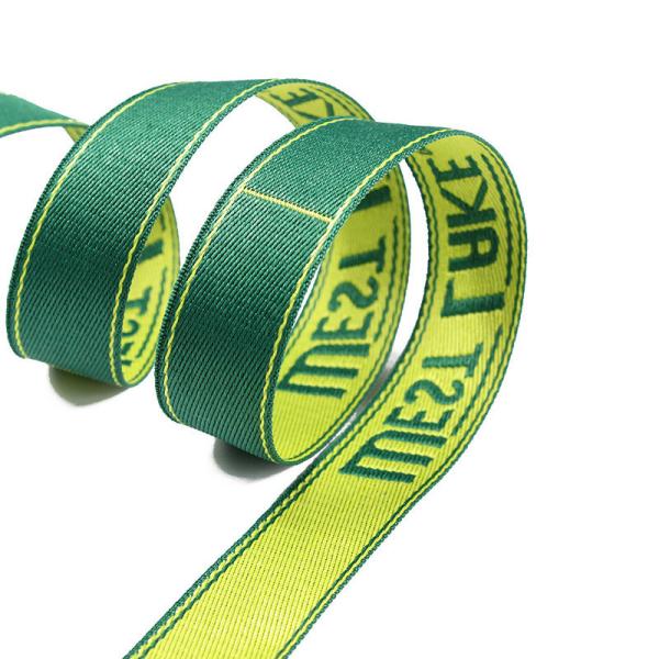 Quality Nylon Polyester Jacquard Webbing Tape 2.6cm Width Green Elastic Band for sale