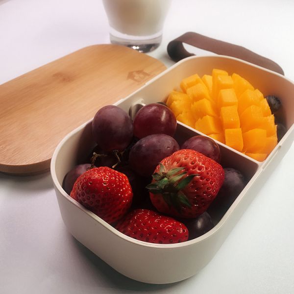 Quality 600ml Capacity BPA-Free Custom Food Container with Bamboo Lid and Cutlery for sale