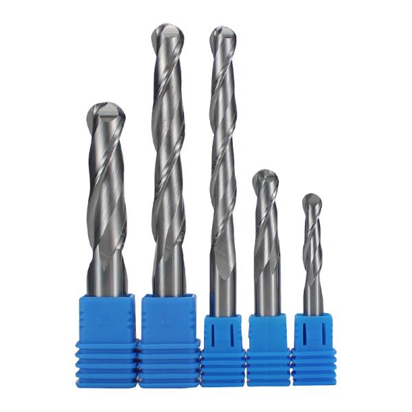 Quality YingBa Customized High Quality Coated Solid Carbide Alloy Ball Nose End Mill Two Flutes Spiral CNC Router Bit for Wood Aluminum for sale