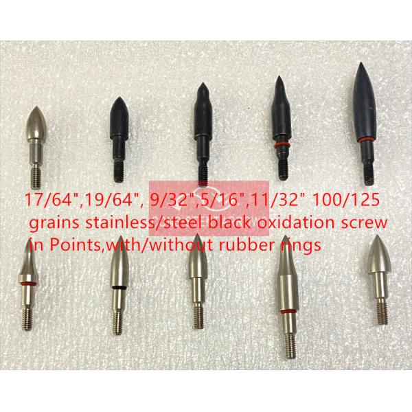 Quality Screwn in 70/80/90/100/125/50 Grains Screw In Points With Rubber Rings for sale