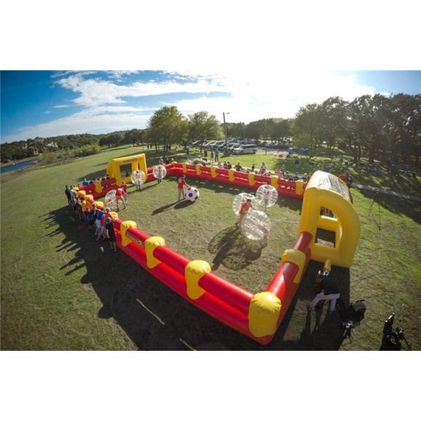 Quality EN14960 PVC Inflatable Football Game Giant Inflatable Soccer Field Rental for sale
