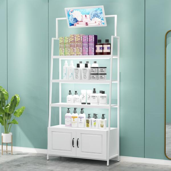 Quality Medical Cosmetic Display Rack Stand Display Wall Cabinet Gold for sale