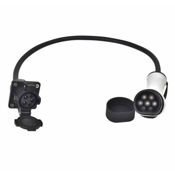Quality J1772 Type 1 To Type 2 Electric Vehicle Adapter Cable 0.5m for sale