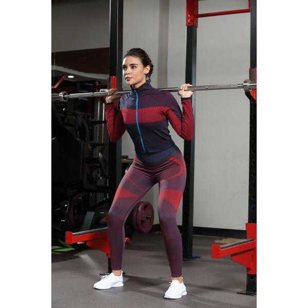 Quality Full Zip Performance Long SleeveTight Ribbed Fit Breathable Fabric for sale