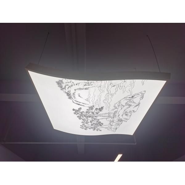 Quality Bigger Size Square Pendant Panel Light With Pictures Cover Films With Soft for sale