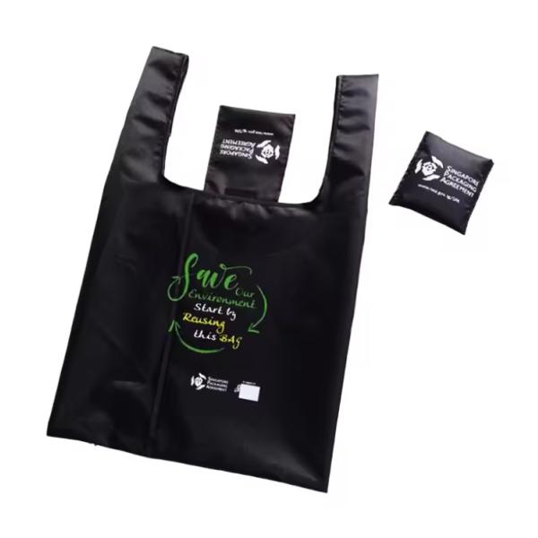 Quality Reusable Grocery Foldable Shopping Bag 190T Polyester Washable for sale