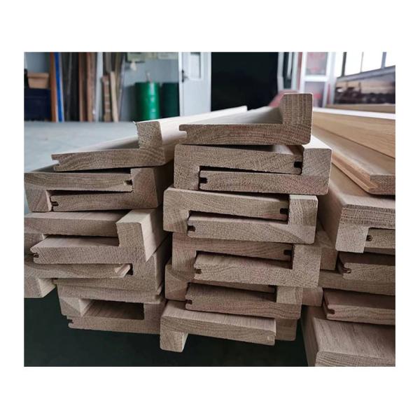 Quality Unfinished And Brushed Solid Oak Stair Nosing A/B Grade Customized Size for sale