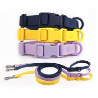 china Custom Logo Color PVC Pet Collar Waterproof Silicone Dog Collar And Leash Set