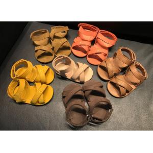 Quality Nubuck Cow Leather Cross Stitch Straps Toddler Summer Shoes for sale