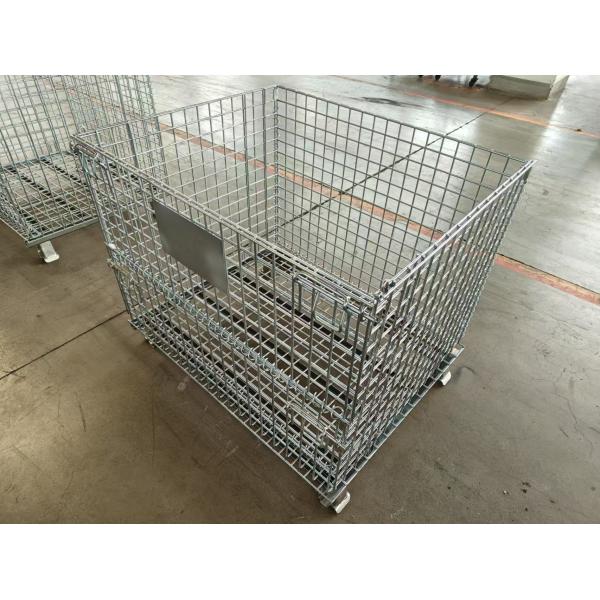 Quality Foldable Steel Wire Mesh Storage Cage Space Saving Industrial Container for sale