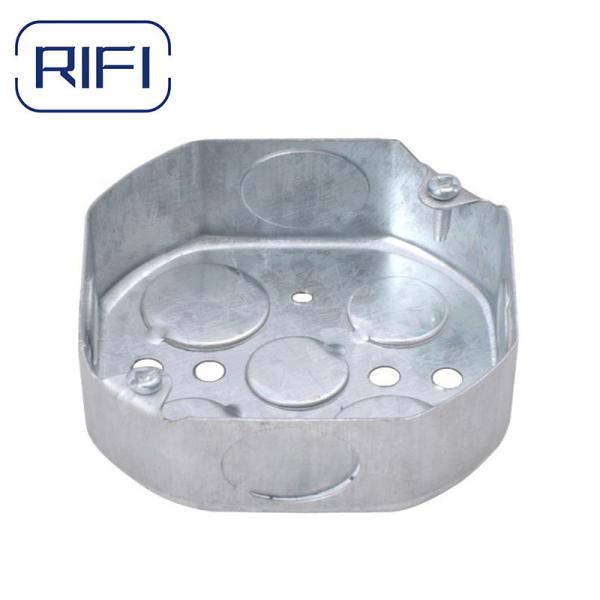 Quality Galvanized Metal Box Octagonal Conduit Box Cover Blank Cover with Knockouts for sale