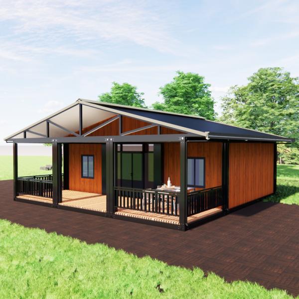 Quality 40ft Roomy Space Expandable Container House with Terrace Leisure Rest for sale