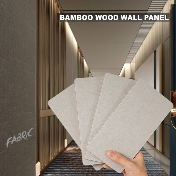 Quality OEM Factory Fabric Wall Panel Bamboo Charcoal Wood Veneer PVC Waterproof Wall Board for sale
