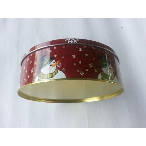 Quality Cylinder Cookie Tin Container Vintage Tin Canisters Holiday Christmas Tin Boxes for sale