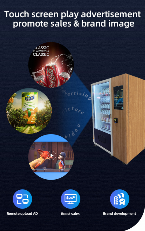 The touch screen of the tennis ball vending machine can play the ads to attract customers.