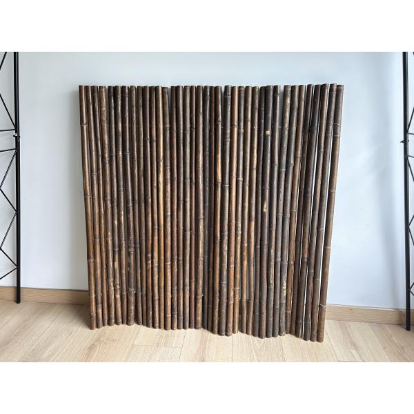 Quality Carbonized Black Natural Bamboo Pole Fence Panels Roll for Outdoor Decoration Garden Agriculture for sale