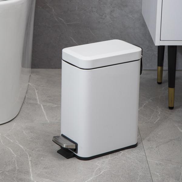 Quality 5L Stainless Steel Foot Pedal Waste Bin Rectangular Shape for Household and for sale