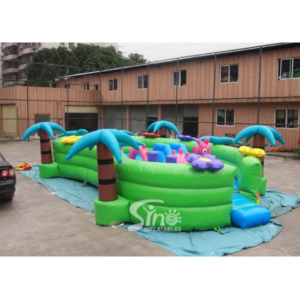 Quality Toddlers Garden Inflatable Games With Horse And Turtle , Green / Blue / Pink for sale