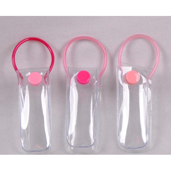 Quality SCCP BPA PVC Button Bag , ISO9000 Clear PVC Cosmetic Bag Portable case for sale
