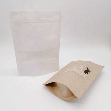 Quality Kraft Biodegradable Stand Up Pouches Paper Bag With Clear Window for sale