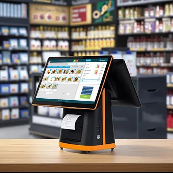 Quality 15 Inch Pos AIO Machine Dual Touch Screen POS Monitor For Cash Register for sale