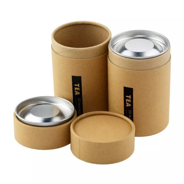 Quality Kraft Paper Cylinder Container Packaging Eco Friendly Tea Packaging for sale