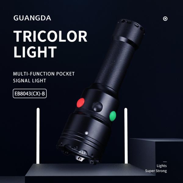 Quality Multifunction Pocket 4h Signal Flashlight 3.7v 3 Colour Signal Torch for sale