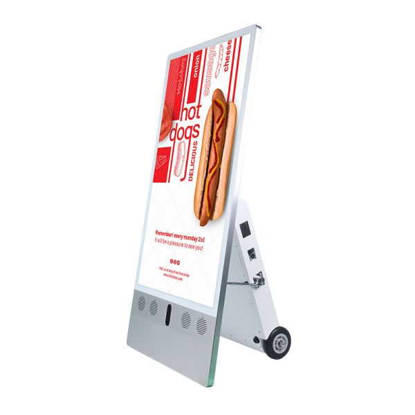 Quality VETO Outdoor 32 43 55 Inch Digital Poster Waterproof Charging Portable Digital Signage for sale