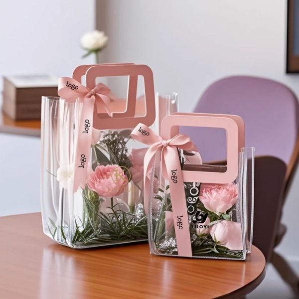Quality Customizable Food-Grade Transparent/Frosted Flat Satchel Self-Sealing  Plastic Bags Carry Handle For Food Packaging for sale