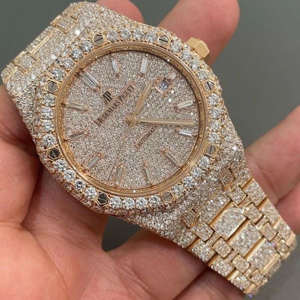 Quality Hip Hop Hand Setting Moissanite Audemars Piguet Luxury Moissanite Ap Watch for sale