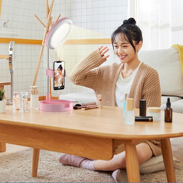 Quality Desktop Lamp 6 Inch 12W Circle Selfie Light On Stand for sale