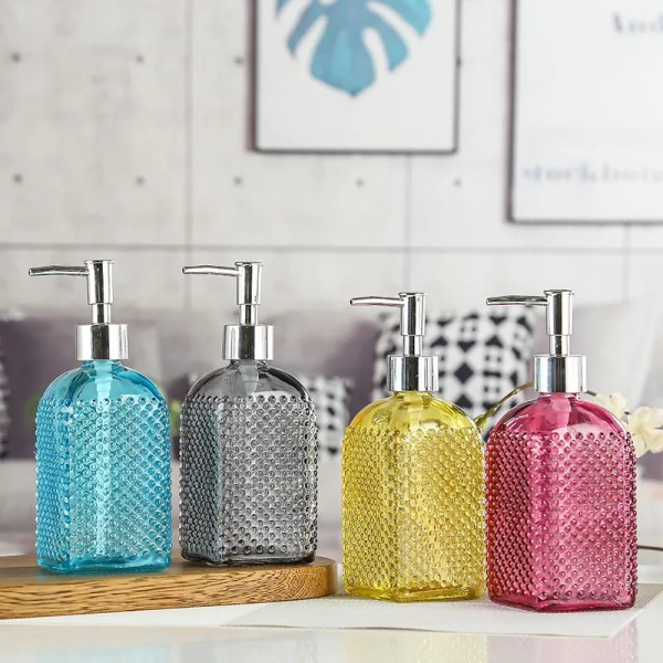 Quality Polka Dot Glass Bottle 500ml For Press Type Dispensing Of Hand Sanitizer And Emulsion for sale
